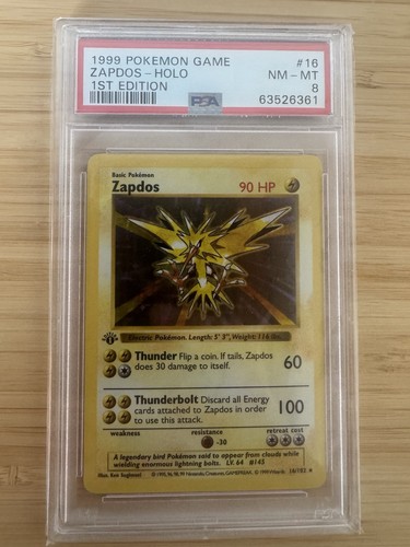 Pokémon Zapdos Holo 1st Edition 16/102 PSA 8 NM-MT Base - RARE | eBay
