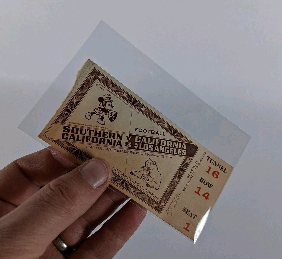 Very Rare Dec 9, 1939 USC VS UCLA Ticket Stub WDP / Jackie Robinson ...