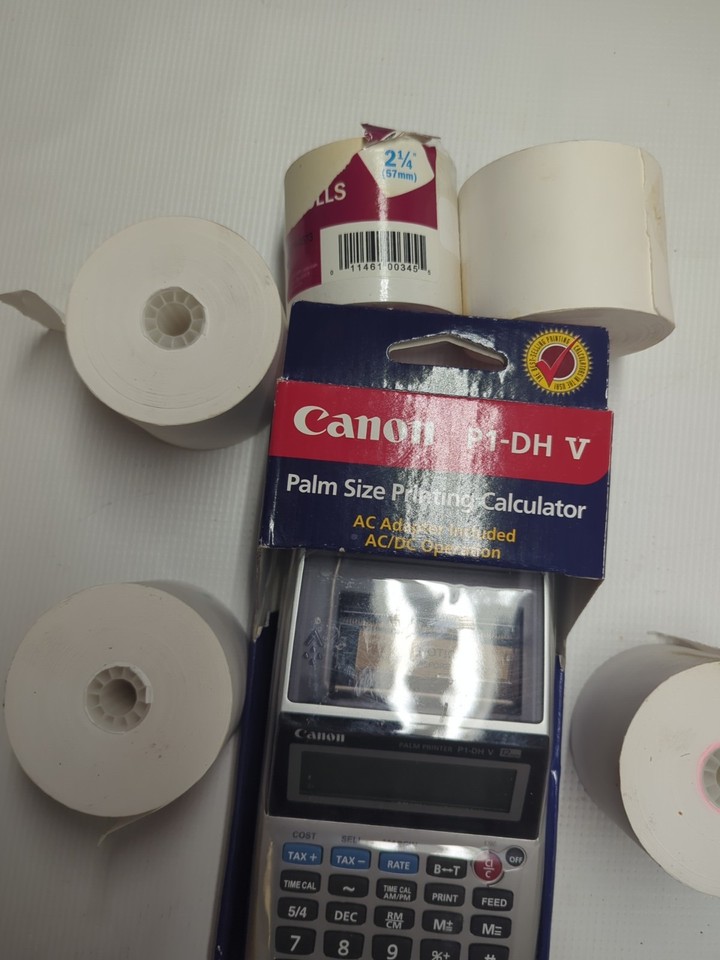 Canon Palm Printer P1-DH V 12 Digits Receipt Printing Tax Calculator w ...