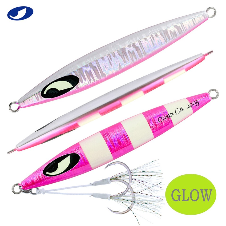 OCEAN CAT Slow Pitch Jigging Saltwater Fishing Jigs Lure Fast Fall Jig ...