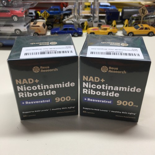 Lot Of 2 Reus NAD Nicotinamide Riboside+Resveratrol 900mg 80 Caps. Ex ...