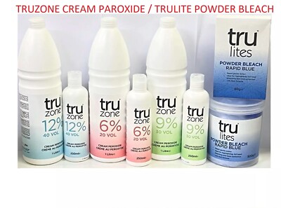 TRUZONE CREAM PEROXIDE, RAPID BLUE POWDER BLEACH HAIR COLOURING ...