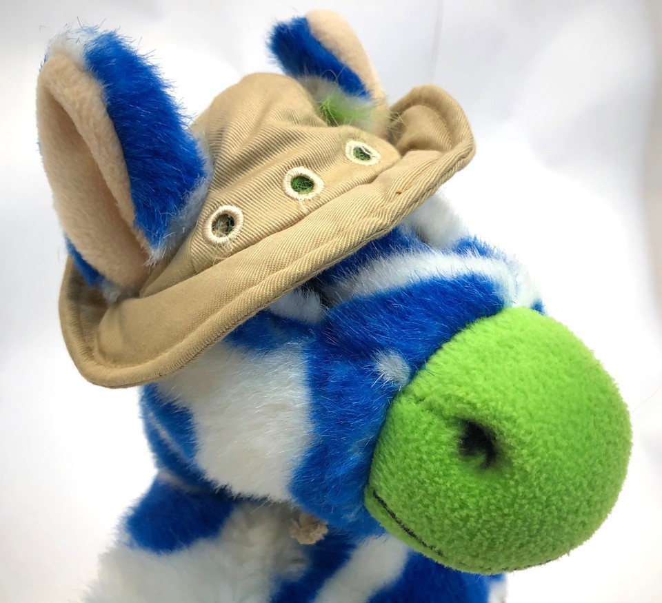 20" Zany Brainy Blue Africa Safari Wacky Stuffed Animal Adventure Zebra ...