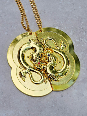 Double Dragon Gold Movie Medallion Cosplay Prop Metal Necklace | eBay