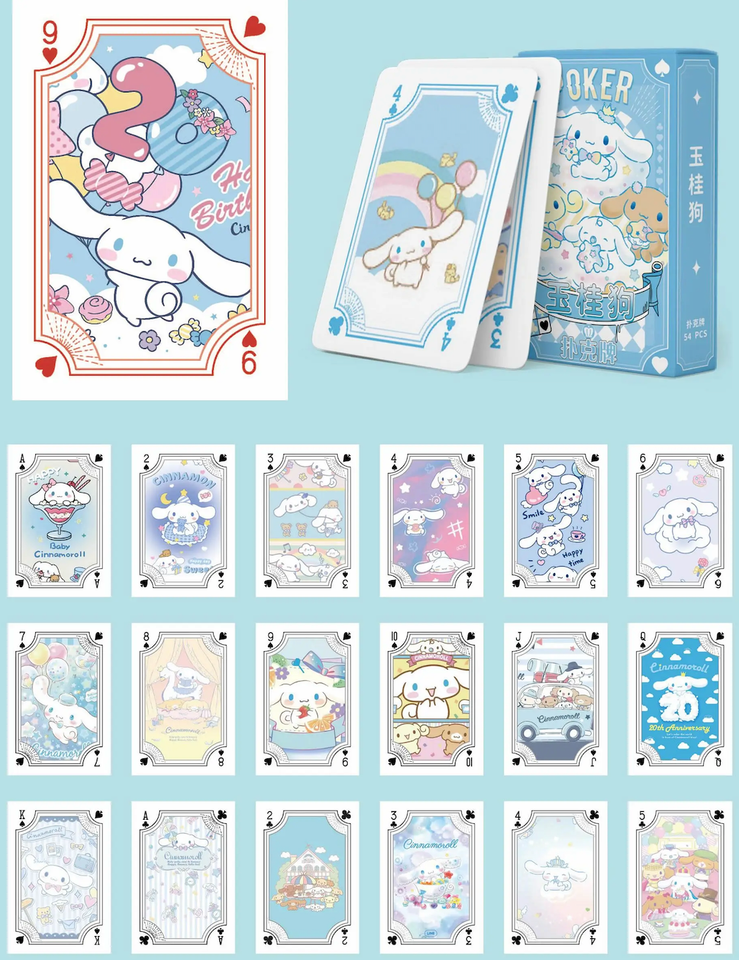 Kawaii Cartoon Poker Cards | Sanrio Style | Hello Kitty Kuromi ...