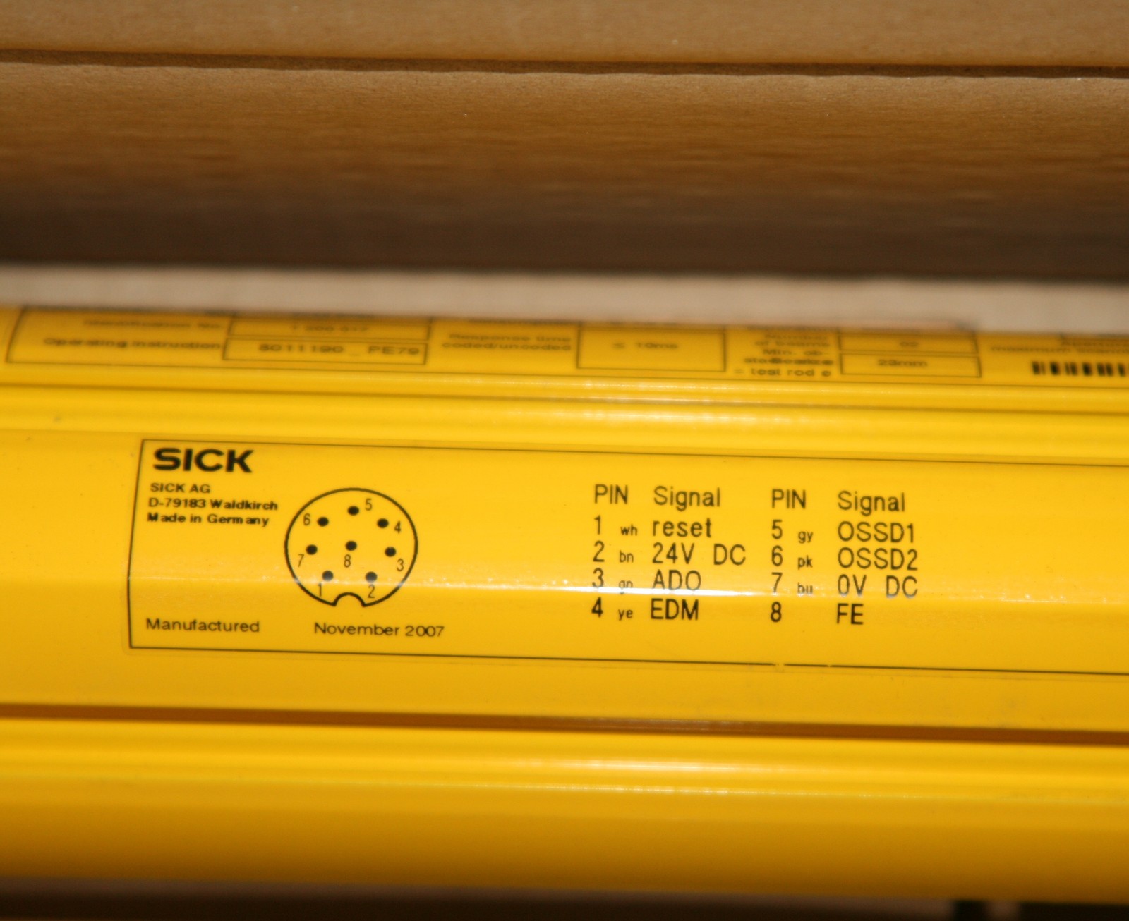 SICK M4000 safety light curtain M40E 025000 RRO / ARO transmitter ...