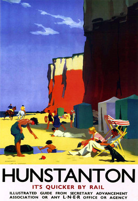 Art Ad Hunstanton Quicker by Rail LNER Train Rail Travel Poster Print ...