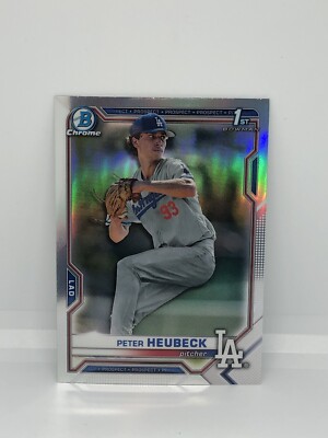 2021 Bowman Draft Chrome Peter Heubeck Chrome Silver Refractor 1st ...