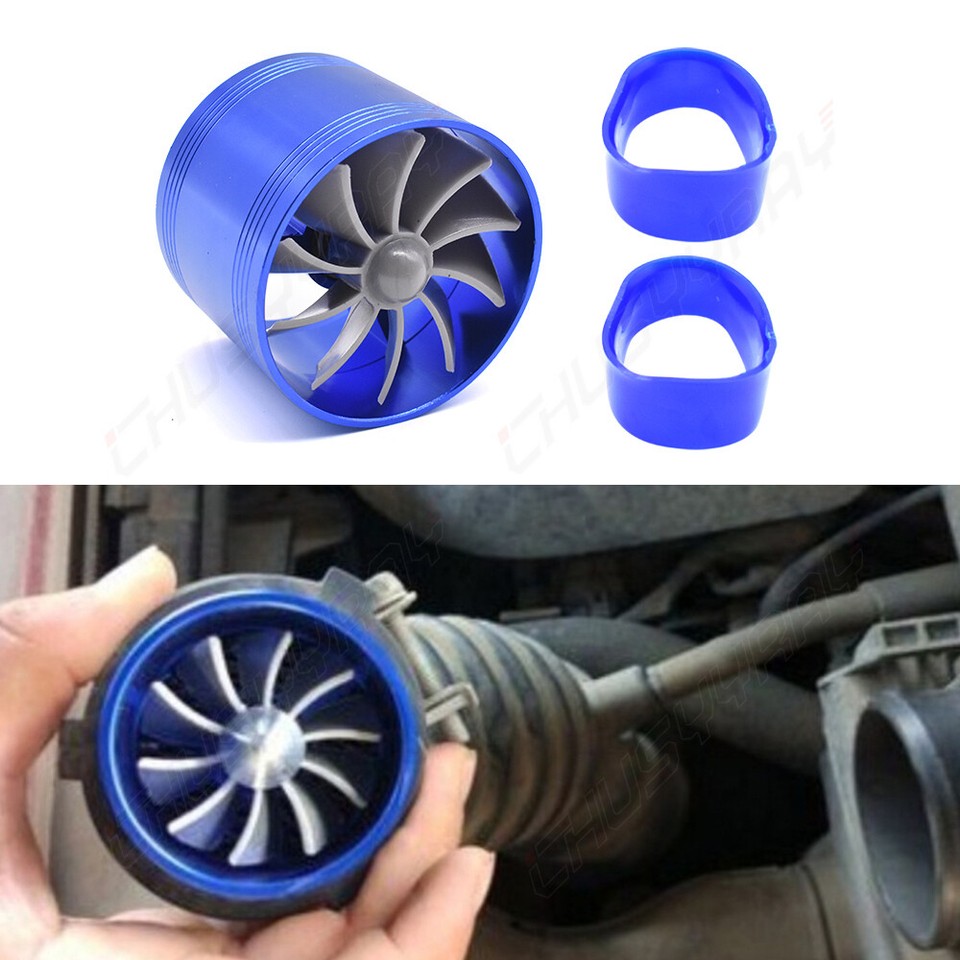 Blue Car Air Intake Turbonator a Fan Turbine Saver Turbo Super charger ...