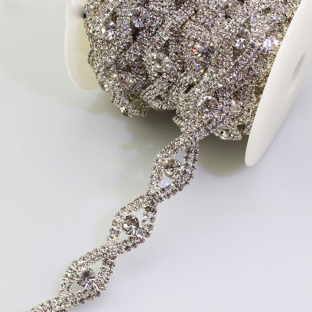 90cm Crystal Rhinestone Chain DIY Accessories for Wedding Dress Costume ...