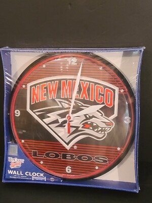 NEW SEALED Wincraft Sport New Mexico Lobos 12" Red Wall Clock | eBay