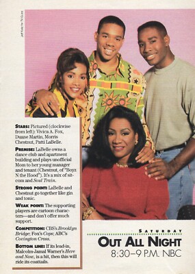 1992 TV DEBUT ARTICLE OUT ALL NIGHT PATTI LaBELLE VIVICA A.FOX MORRIS ...