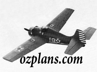 WWII Grumman F4F-3 Wildcat 39" WS PRINTED RC MODEL AIRPLANE PLANS ...