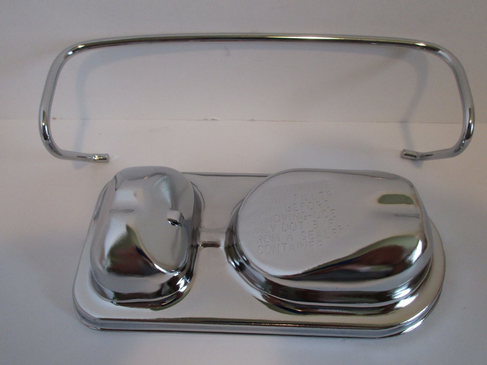 Chrome 1973-1983 Ford Style Master Cylinder Cover Single Bail Bendix ...