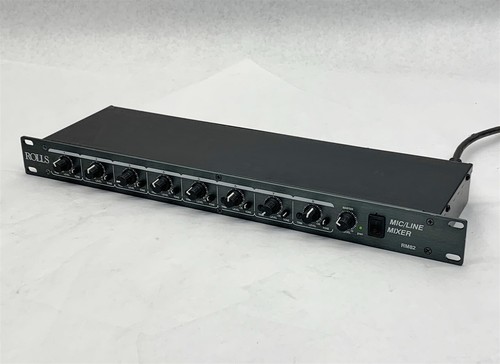 Rolls RM82 Rack Mount 1U Audio XLR 8-Channel Commercial Mic-Line Mixer ...