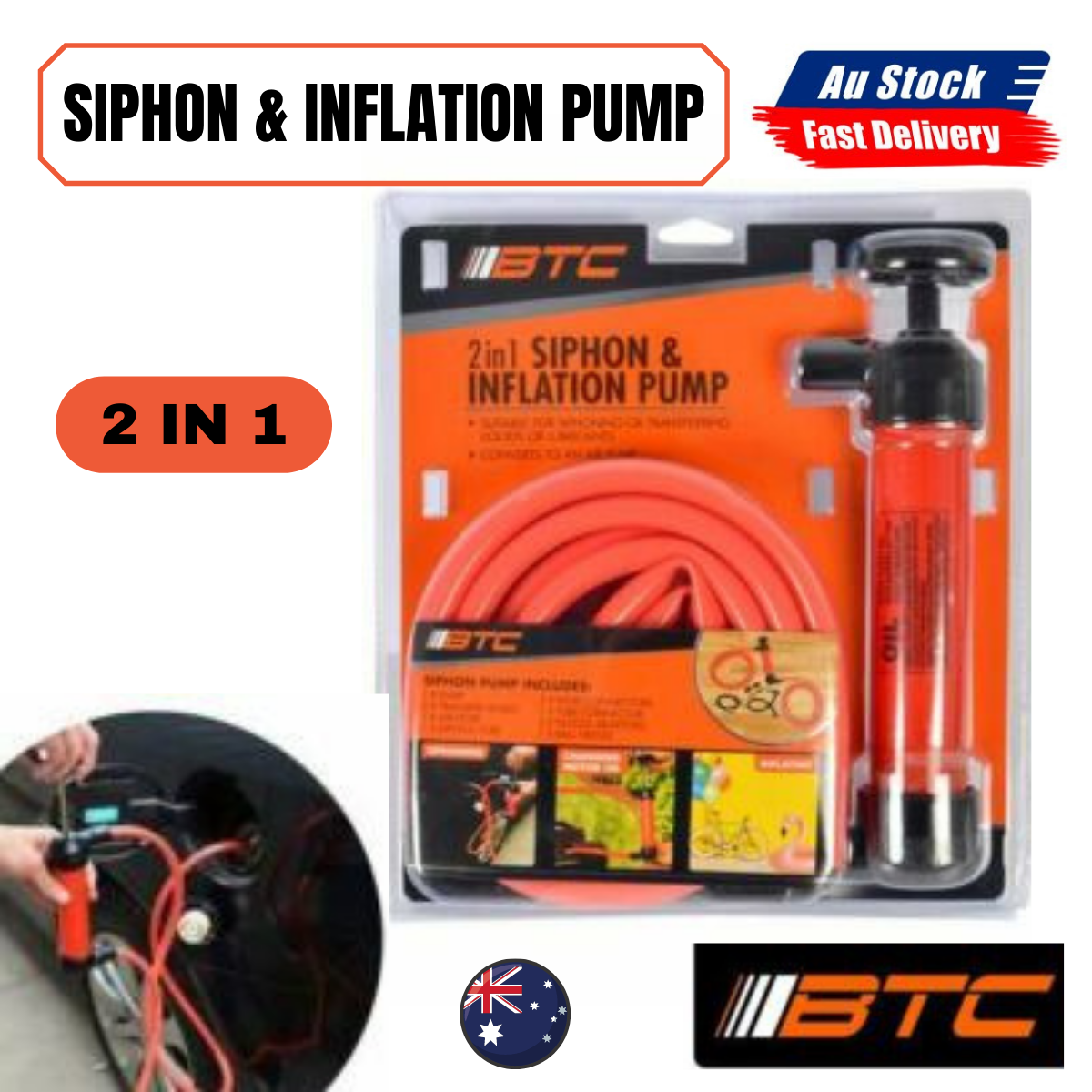 Set 11Pcs Fuel Transfer Syphon Pump Siphon Hand Car Vehicle Petrol ...