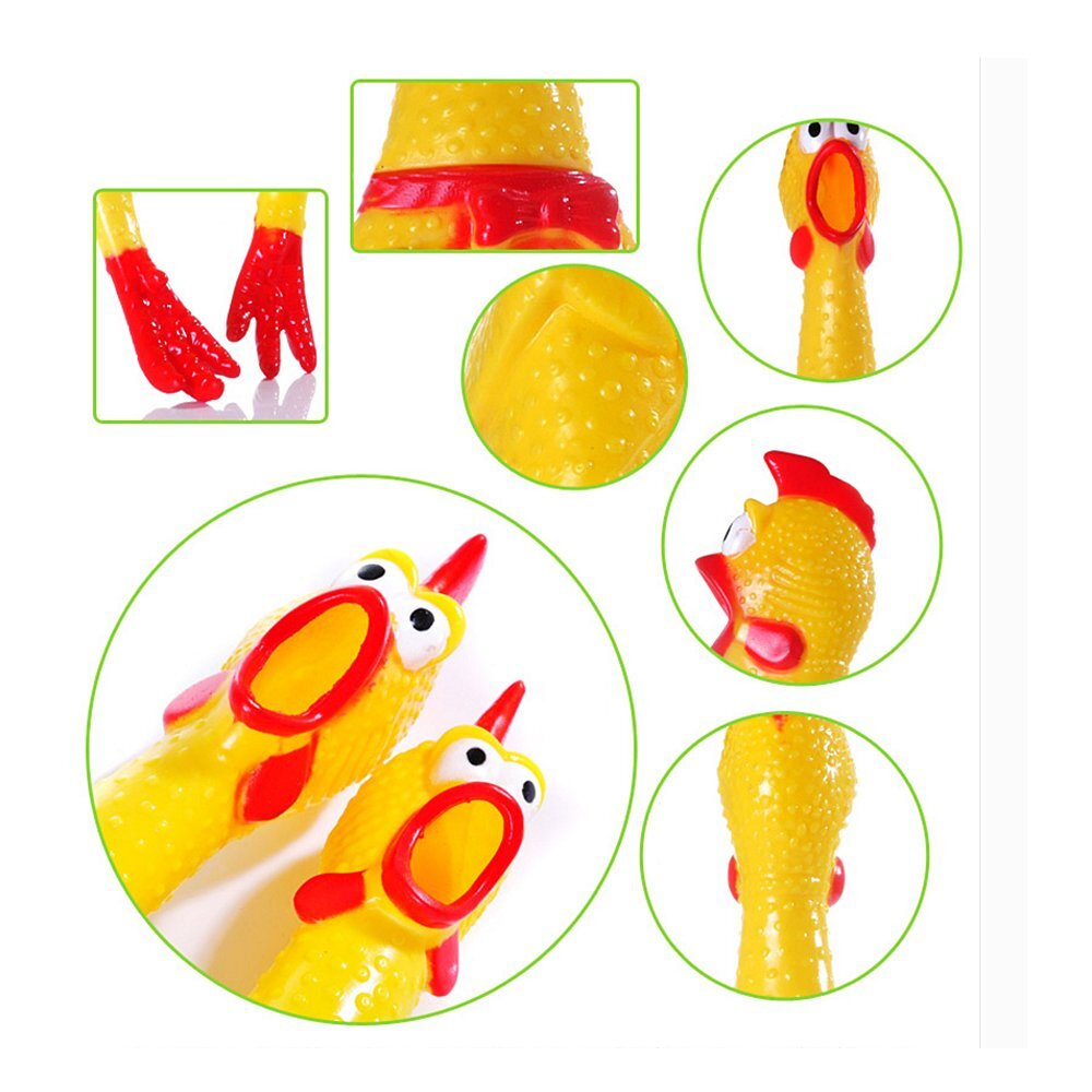 3 Pack Rubber Screaming Chicken Dog Pet Toys Shrilling Chew Sound ...