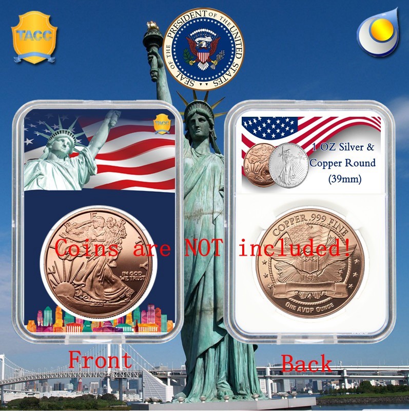 10 X Coin Slab Display Holder Storage Case 39mm for 1 OZ SILVER OR ...