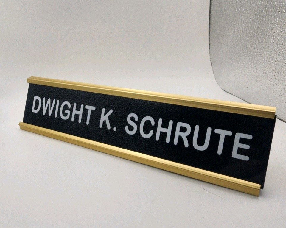 The Office Dwight K. Schrute Nameplate Desk TV Prop Replica Bam Geek ...