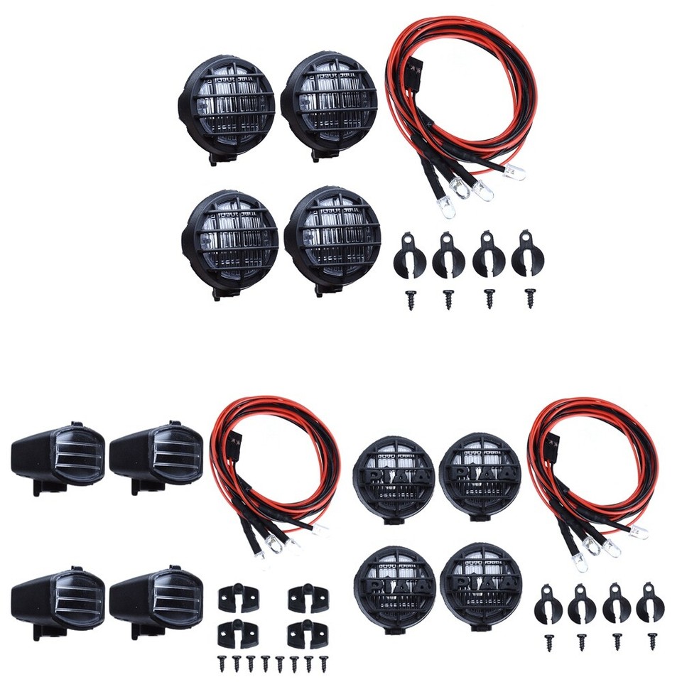 4X(4 Led White Light with Lampshade for 1/10 Rc Crawler Accessory Rc ...