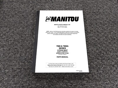 Manitou 7900 (A) Series K7904 Mast 3-Stage Forklift Parts Manual SN ...