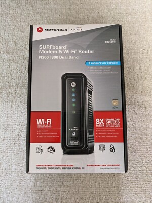 WiFi Router and Modem Motorola Arris SBG6580 Surfboard Dual Band DOCSIS ...