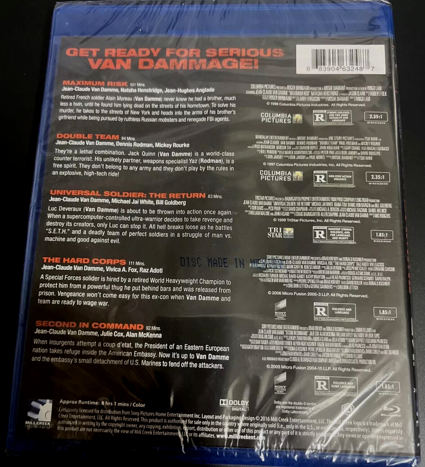 Jean-Claude Van Damme: 5 Movie Collection JCVD (Blu-ray) *NEW/SEALED ...