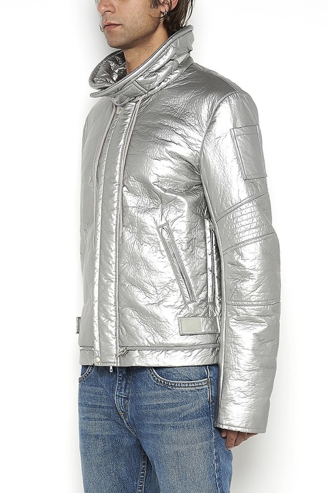 HELMUT LANG Astro Moto Silver Jacket Size S H07RM401 | eBay