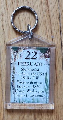 February 22nd Birthday Facts Keychain | eBay