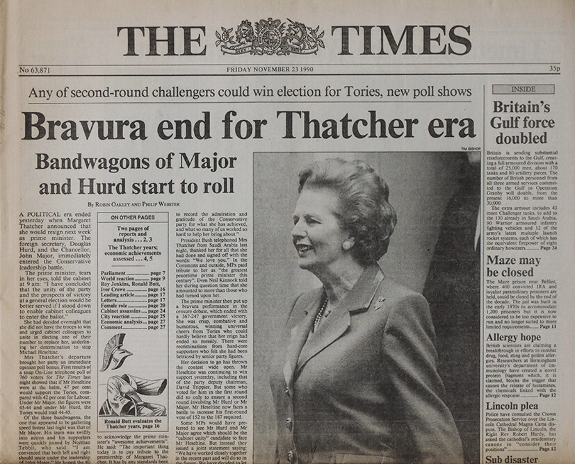 Margaret Thatcher 1990 Resignation