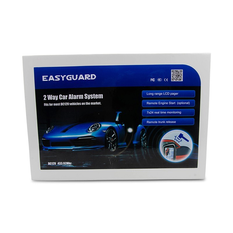 EASYGUARD 2 Way Car Alarm System remote Start LCD Pager Display ...