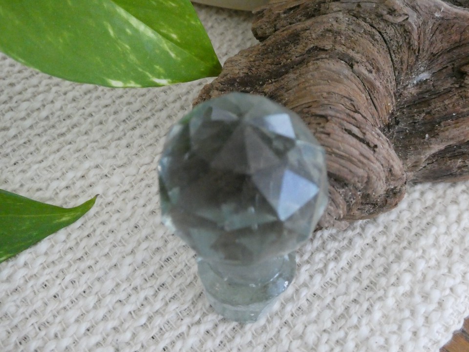 Vintage Crystal Glass Bottle Decanter Stopper Perfume Bottle Topper ...