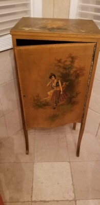 Wooden Cabinet with Hand Painted Gypsy Girl | eBay