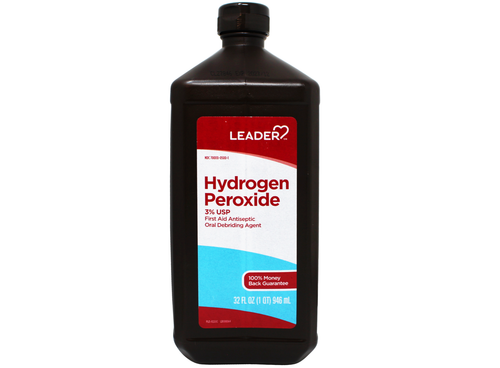 Leader Hydrogen Peroxide 3% USP Solution, First Aid Antiseptic, 32 ...