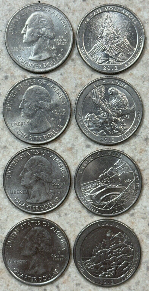 2012 (P or D) America the Beautiful Quarters - Low Mintage - 1 Coin You ...