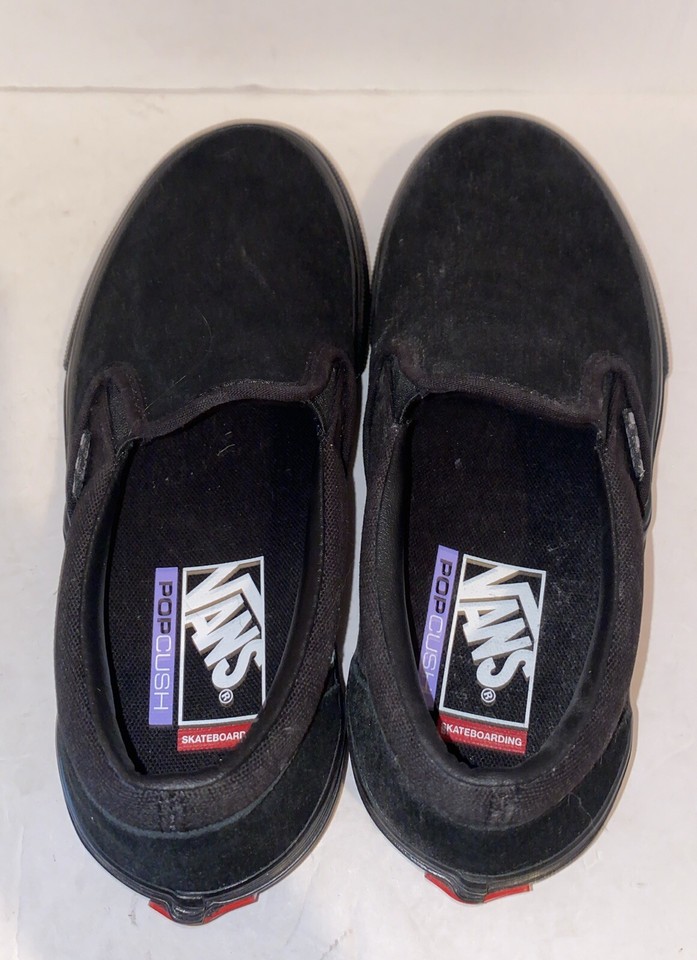Vans Popcush Skate Slip-On Black Suede Men Size 7.5 | eBay