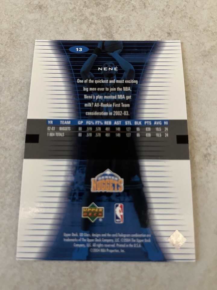 2003-04 Upper Deck Glass Nene Denver Nuggets #13 NBA | eBay