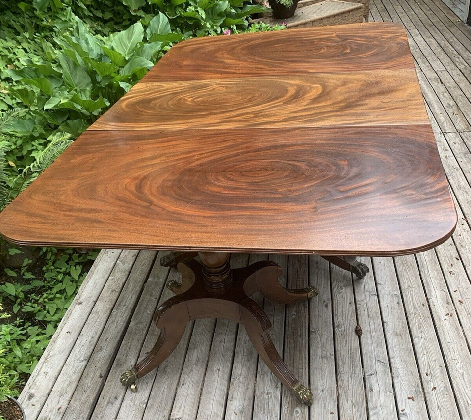 Regency Dining Table 1800's Three Pedestals | eBay