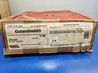 ED022661 Lincoln Electric Outershield 71M 1/16" 1.6mm Gas Shielded ...