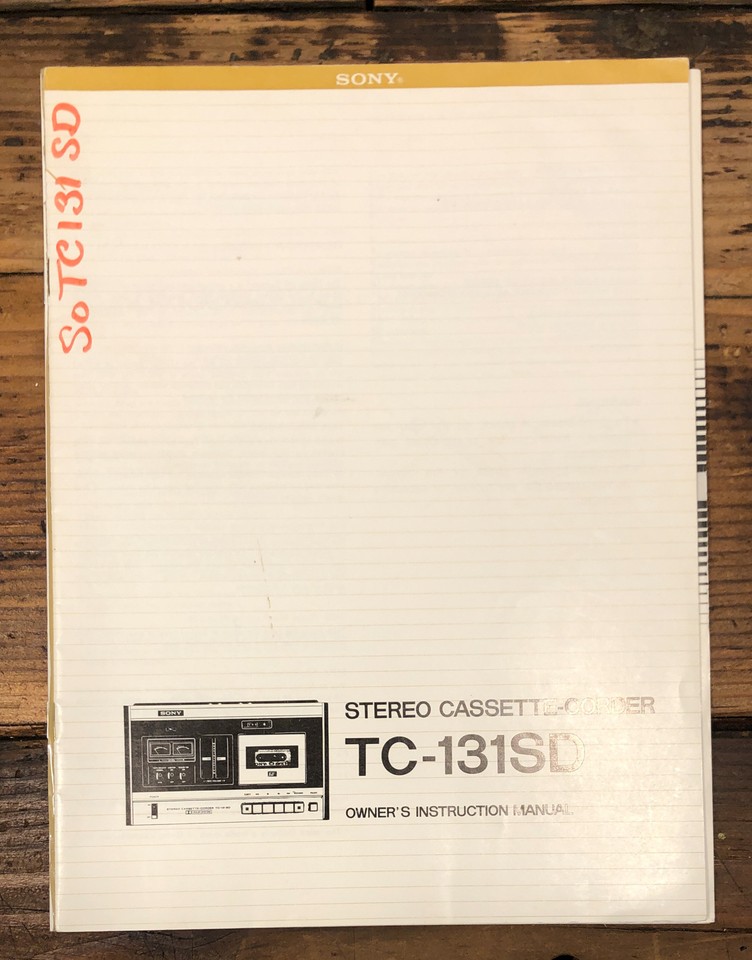 Sony TC-131SD TC-131 SD Cassette Service Manual *Original* | eBay