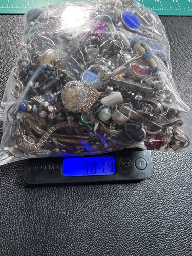 Scrap Sterling Silver Jewelry With Stones Repair Or Repurpose - 987g | eBay
