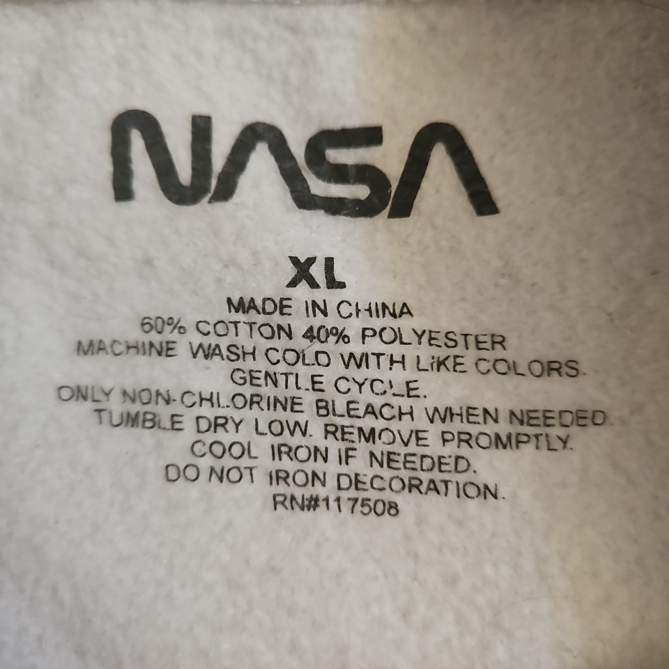 NASA Cropped White Pullover Sweatshirt Women's Size XL Long Sleeve Crew ...