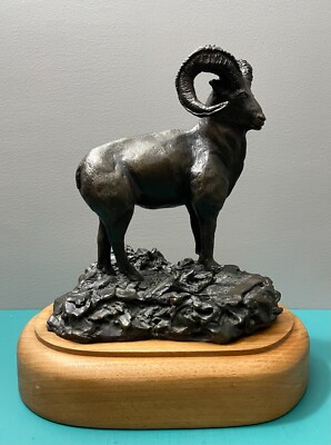 83 Bronze Bighorn Ram Sheep Buck Antlers Wildlife Animal Statue ...