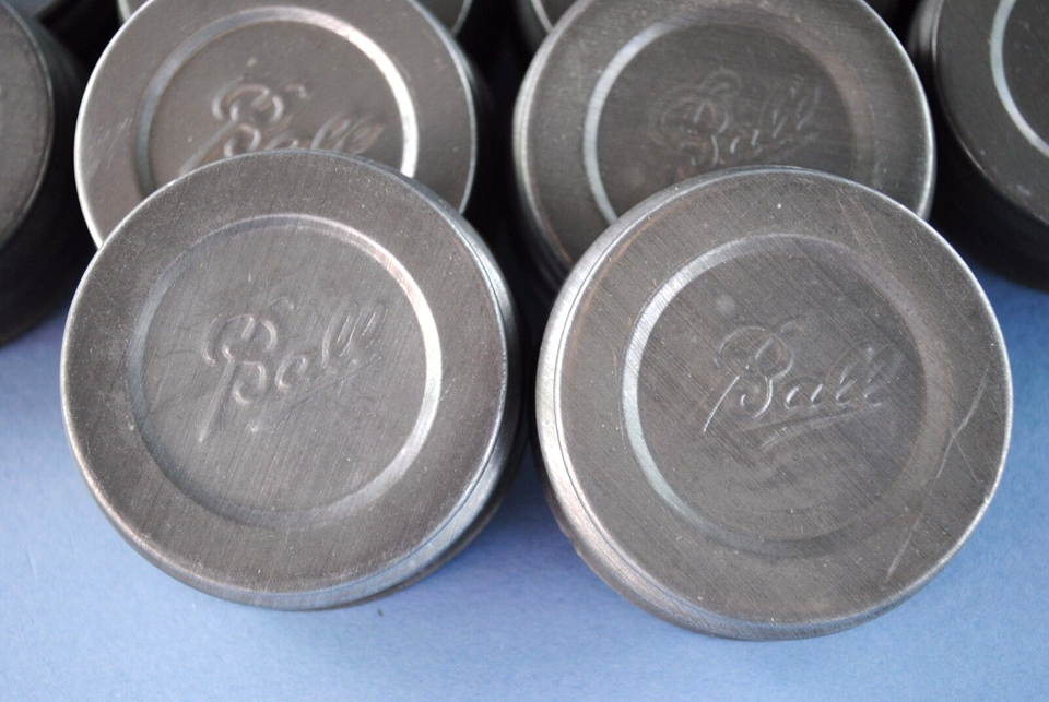 *1* Vtg BALL PORCELAIN~LINED ZINC CAP LID ~ REGULAR~MOUTH MASON CANNING ...