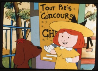 Madeline Animation petting dog in Paris Original 35mm Transparency ...