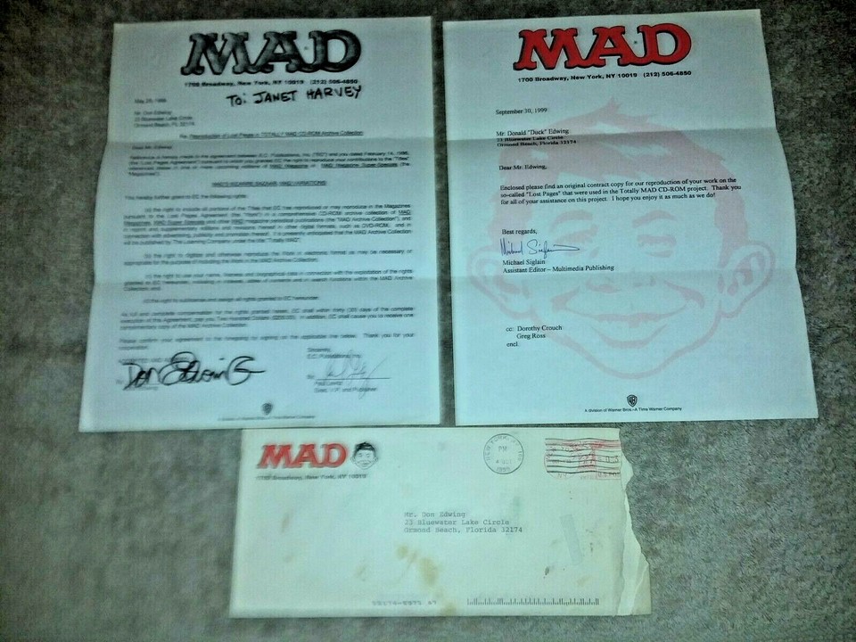 MAD MAGAZINE ARTIST-WRITER DON "DUCK" EDWING ORIGINAL GREETING CARD ART ...