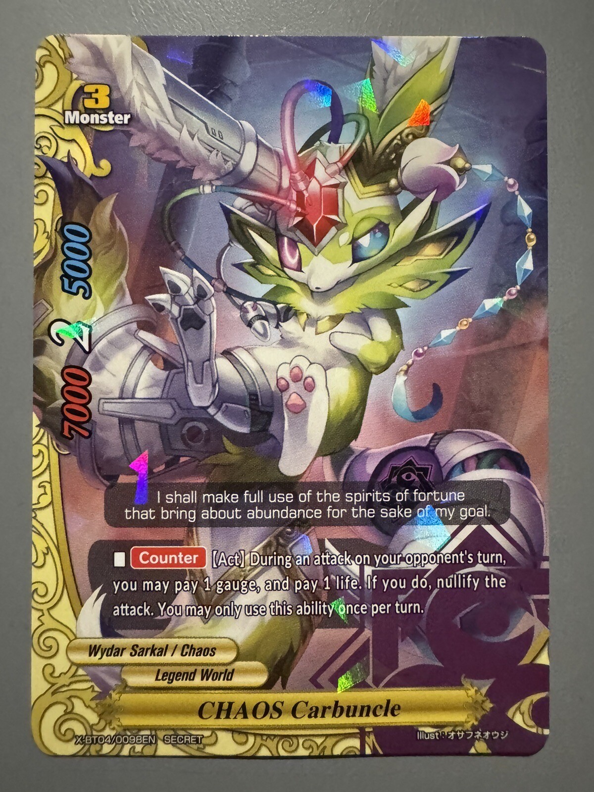 FUTURE CARD BUDDYFIGHT CHAOS CARBUNCLE (LEGEND WORLD) X-BT04/0098EN ...