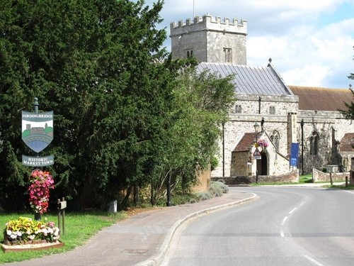 Photo 6x4 St Mary's Fordingbridge The sign welcoming visitors to ...