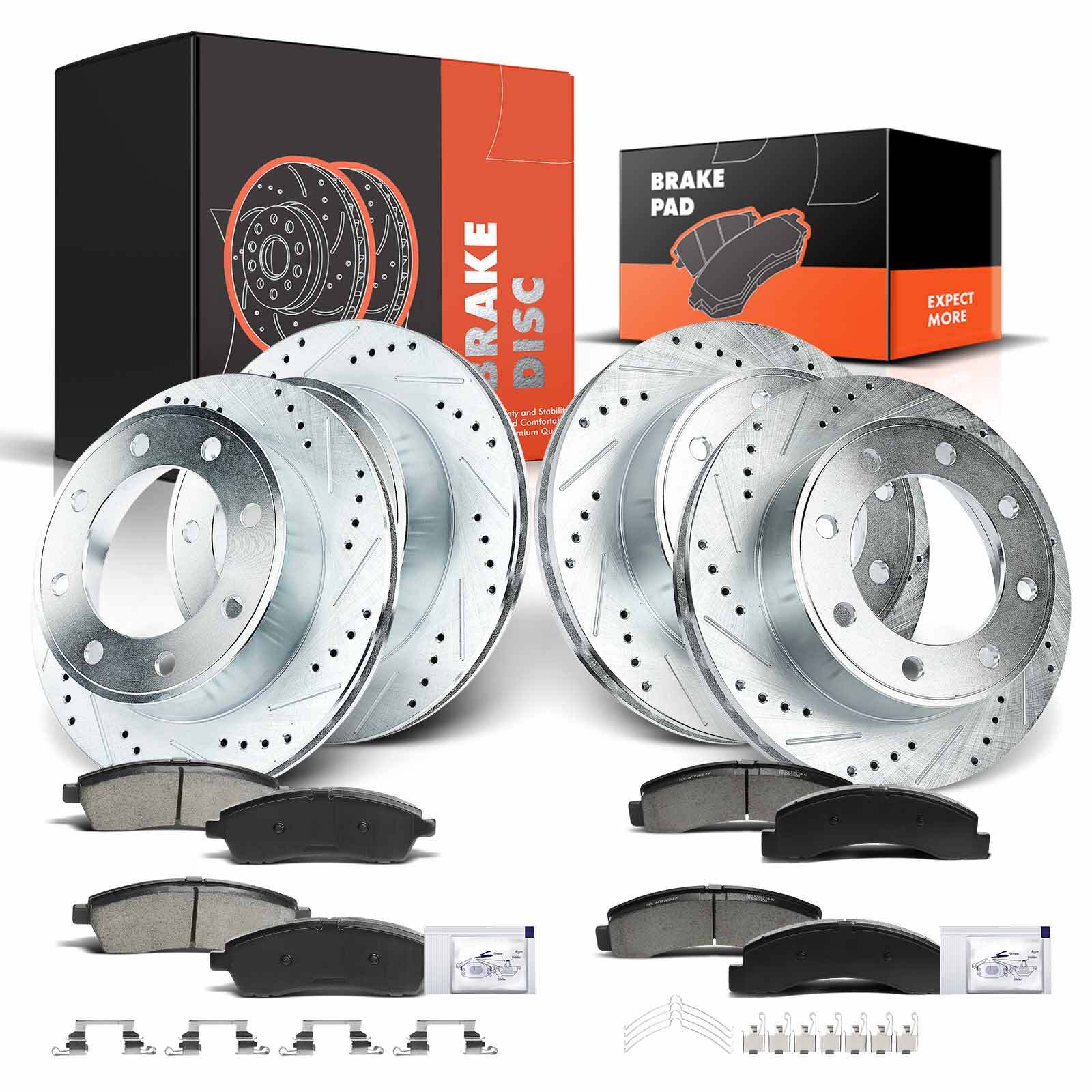 Drilled Brake Rotors & Brake Pads for Ford F250 350 Super Duty 4WD ...