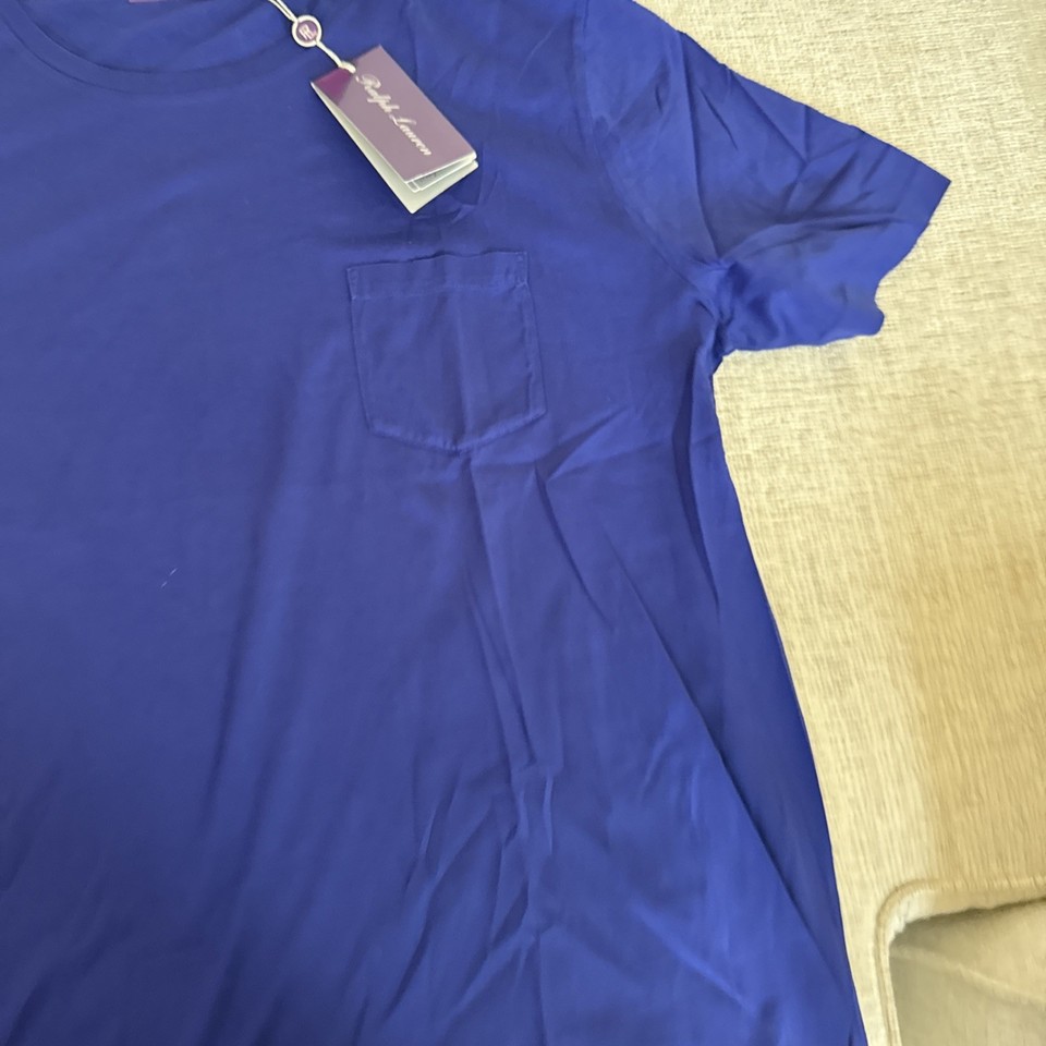 Polo Ralph Lauren Purple Label Blue Pocket Tee Size XL NWT | eBay